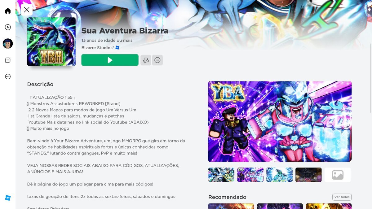 Códigos Your Bizarre Adventure (YBA) [Março 2025]