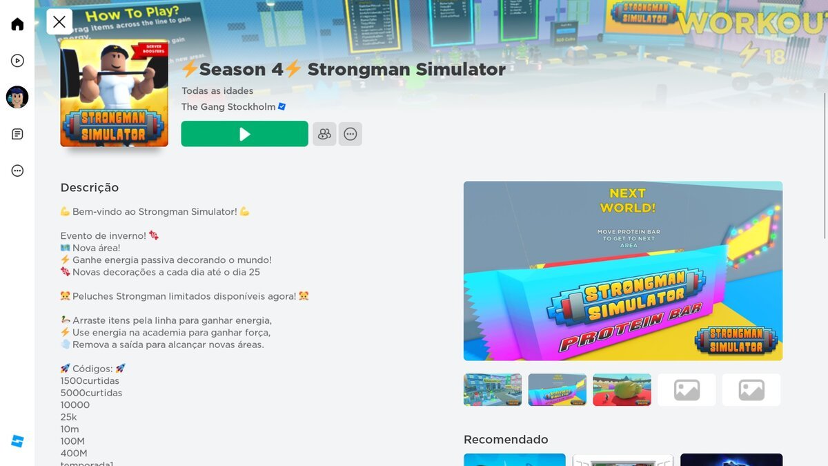 Códigos Strongman Simulator (Agosto 2025)